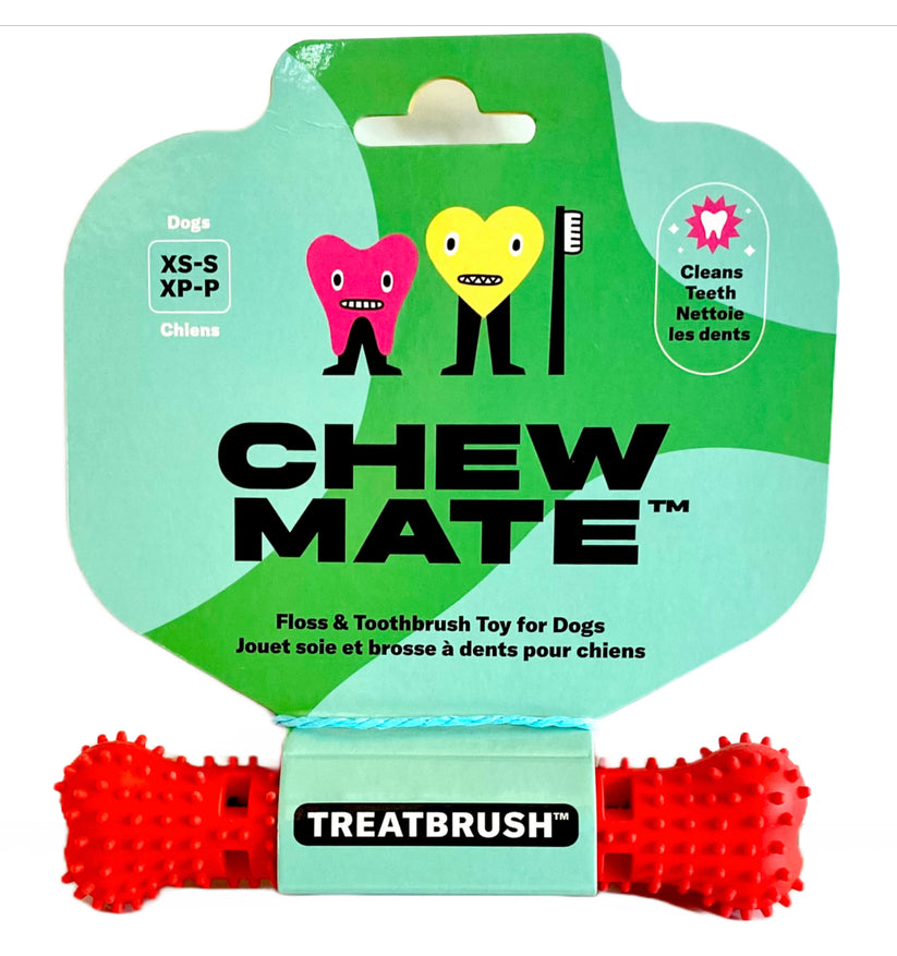 Natural Rubber Bone Toothbrush Toy for Small Dogs and Puppies – ChewMate™